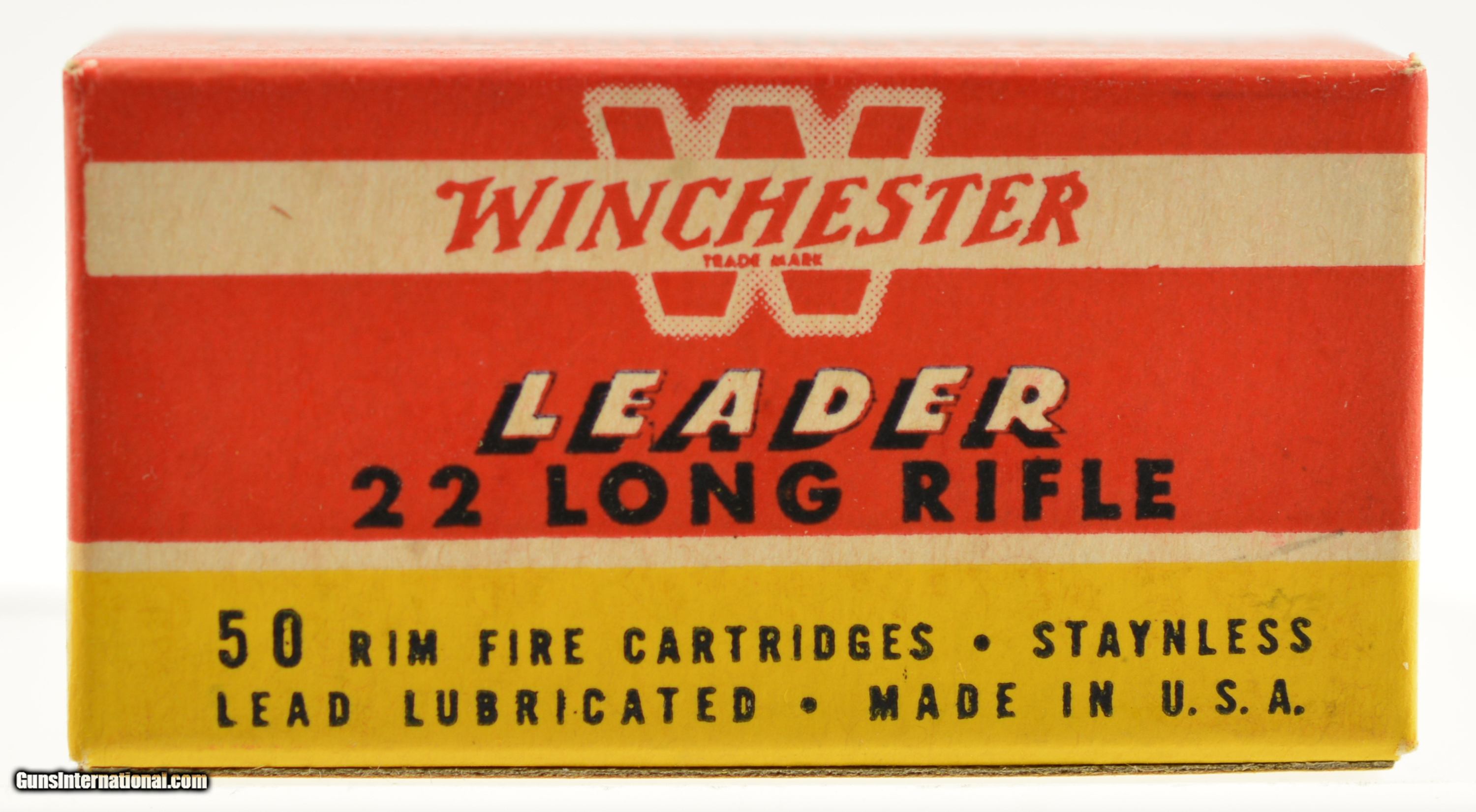 Excellent Brick Fresh 1946 Winchester Leader 22 LR Box Ammo K2388R