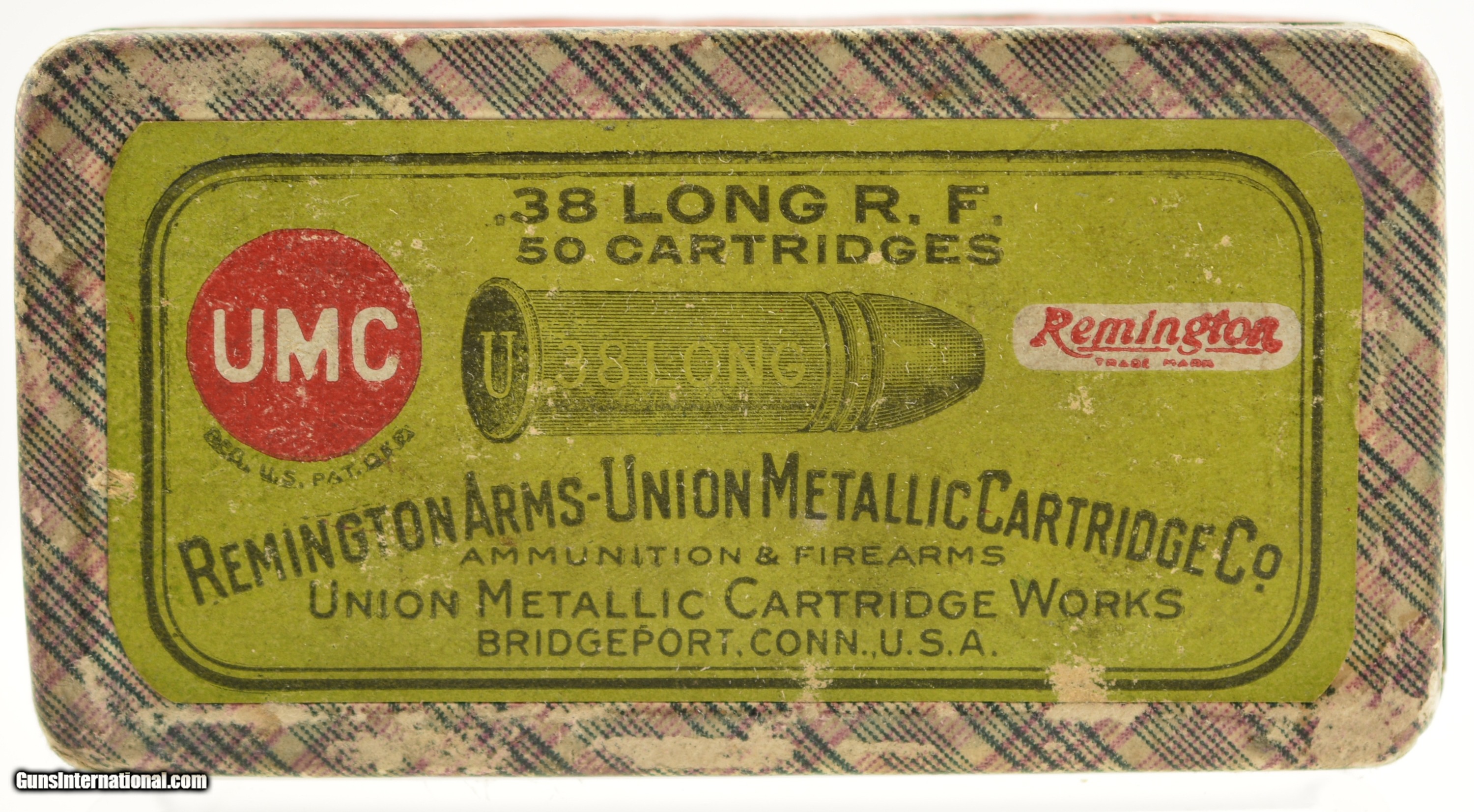 Scarce Sealed! Full Box Remington UMC 38 Long Rim Fire Ammunition