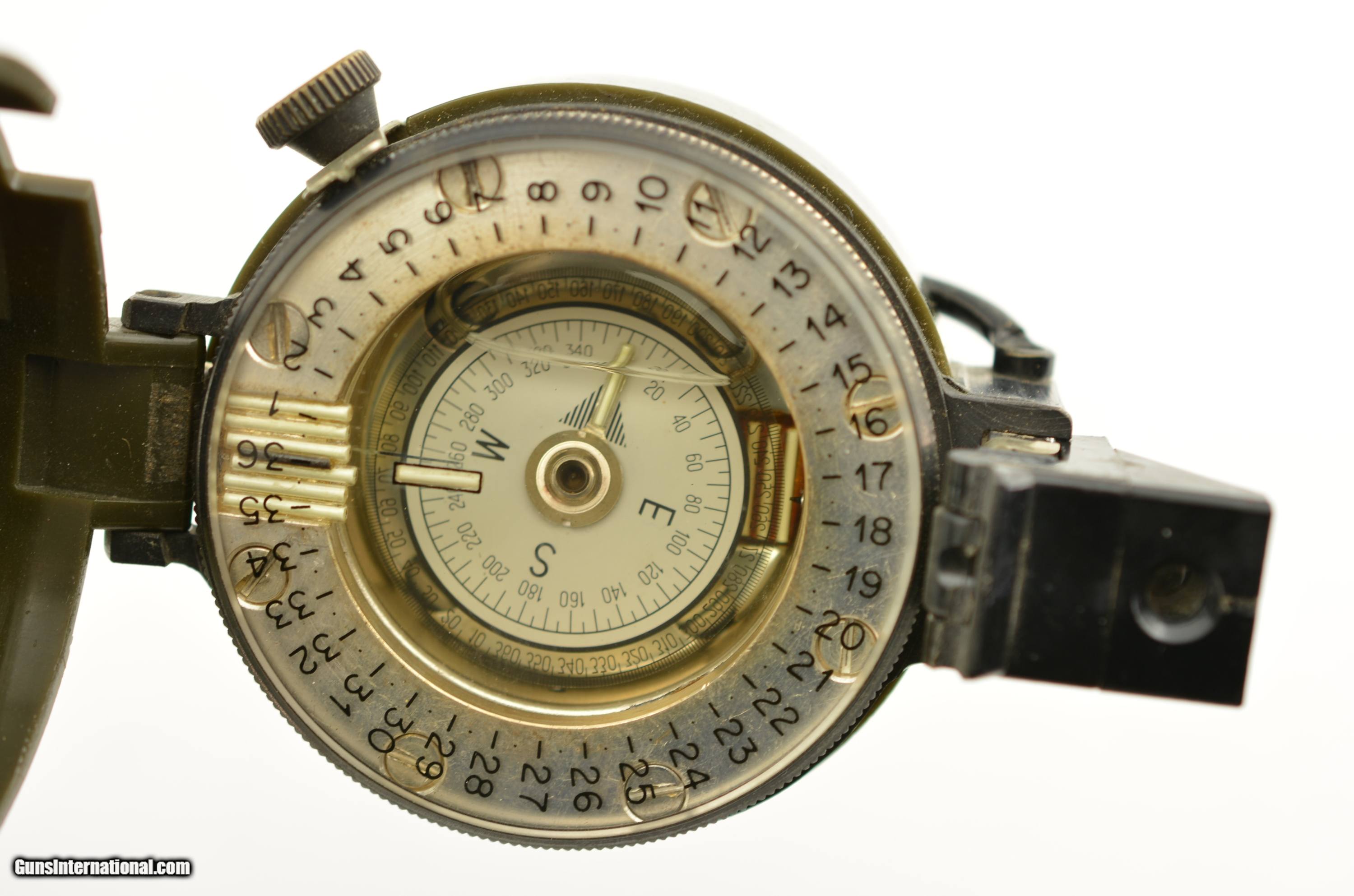 Vintage Israeli IDF Military Compass with Service Pouch