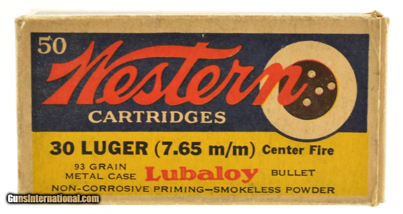 Vintage Western 30 Luger 7.65mm 93gr. Lubaloy 50 Rnds