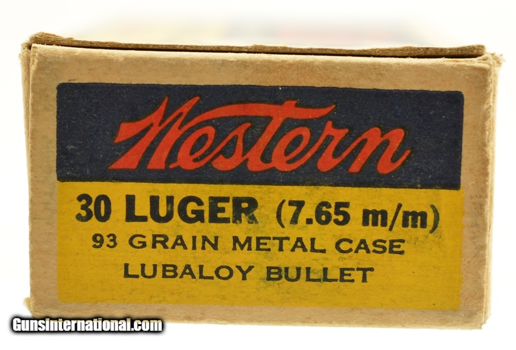 Vintage Western 30 Luger 7.65mm 93gr. Lubaloy 50 Rnds