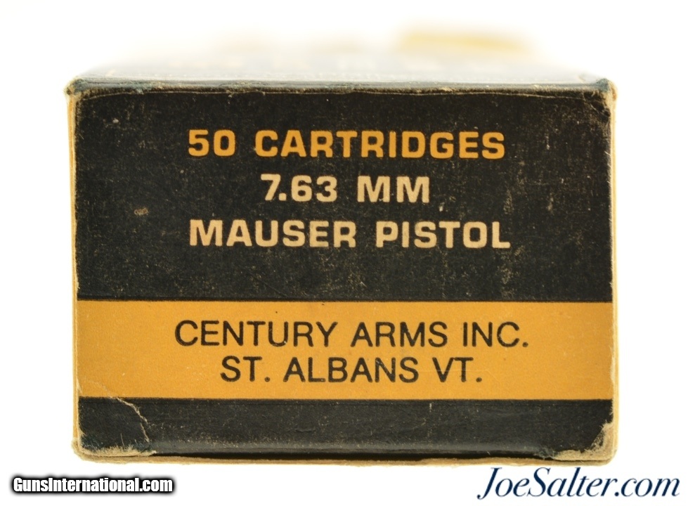 Vintage Century Arms Inc. 7.63 mm .30 Mauser Pistol Ammo 50 rounds