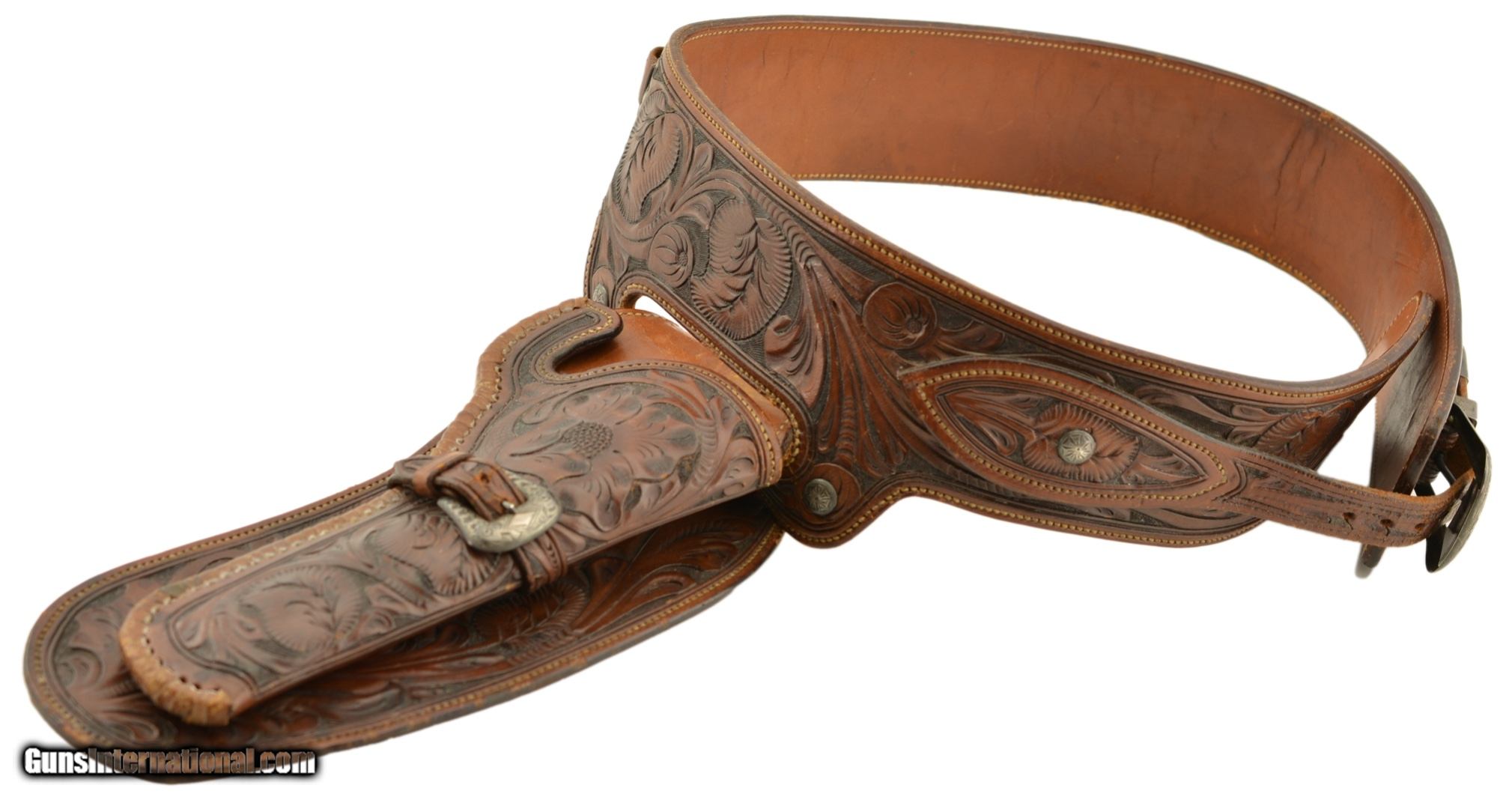 Vintage Western Fast Draw Style SSA Leather Holsters Rig Sterling ...