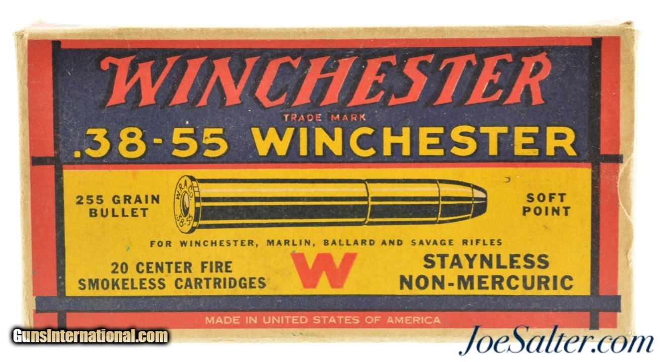 Very Nice Colorful "1939" Box Winchester 38-55 Ammunition