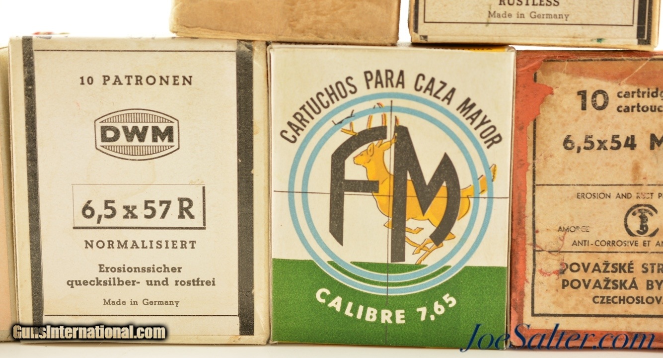 Lot of Vintage European Cartridges 85 Rounds 6.5x54, 6.5x57 and More