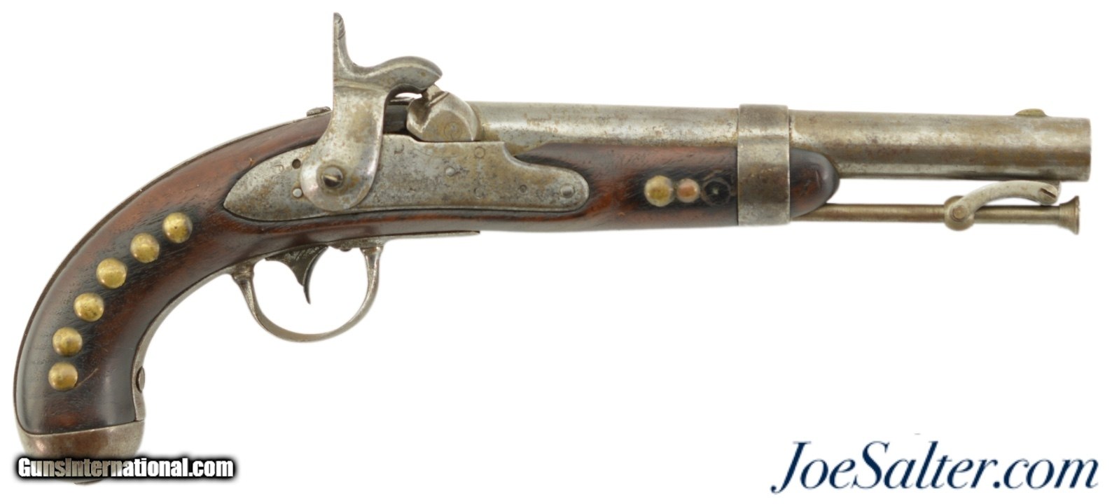 US Model 1836 Percussion Conversion Pistol by Johnson With Brass Tack ...