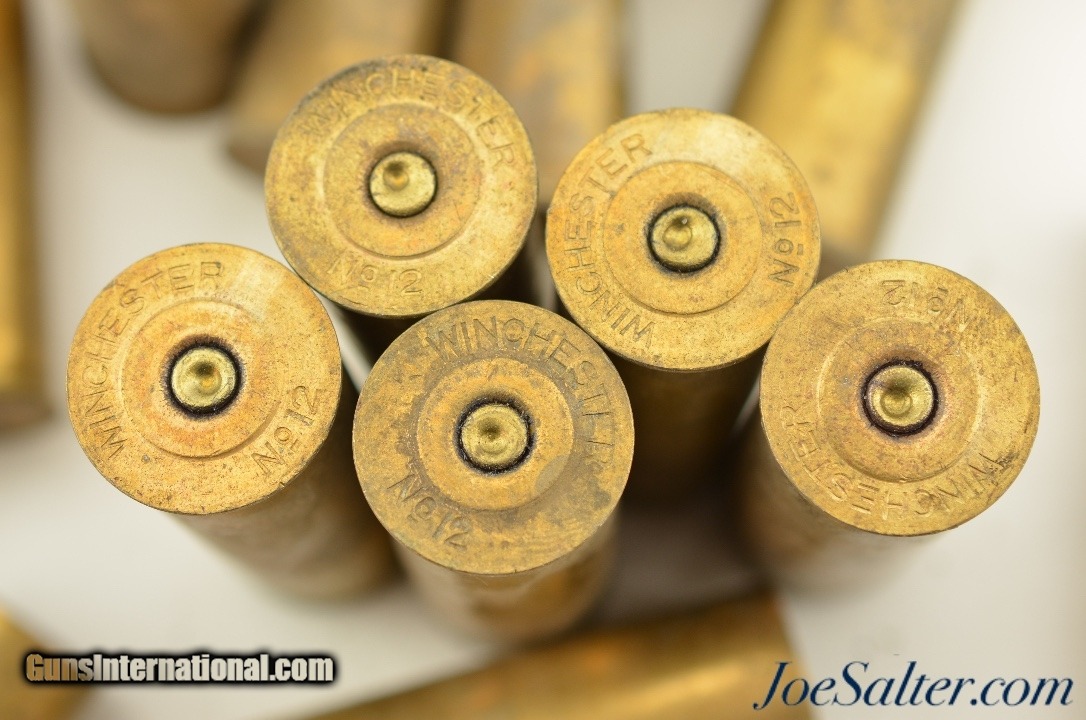 Vintage 12 Gauge Winchester 2 1/2" All Brass Empty Shotgun Shells 25pcs