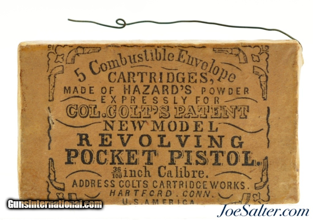 Excellent Sealed Packet Colt Cartridge Works 36 Caliber Ammo ...