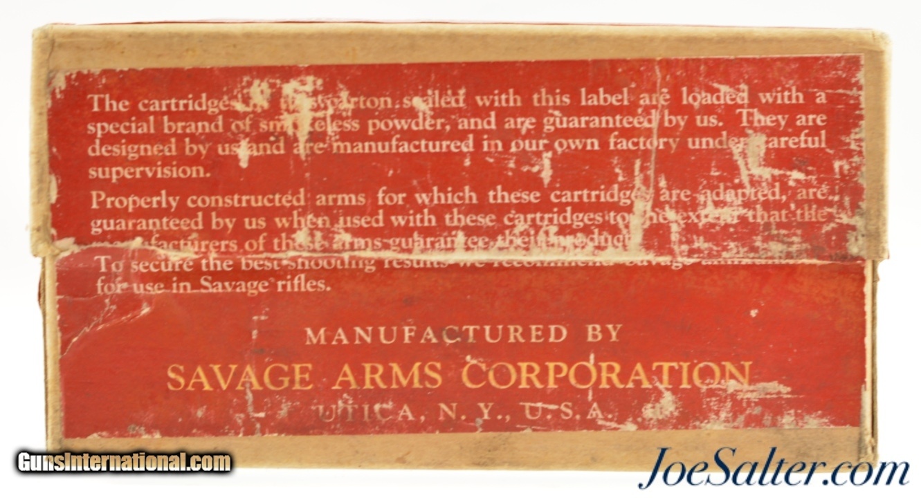 Sealed! 300 Savage Ammo Box Savage Corp Model 1899 & 1920