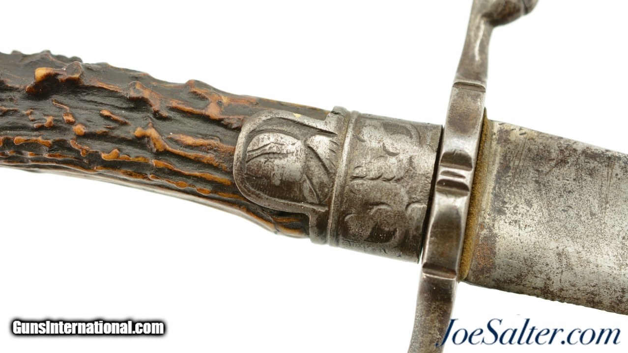 Revolutionary War Era Germanic Stag Hilt Hanger for sale