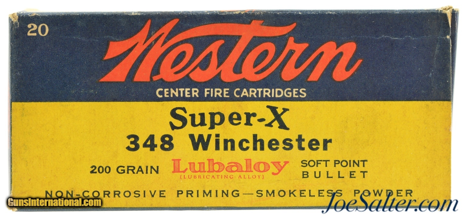 Early Western Super-X 348 Winchester Lubaloy 200 Grain Ammo Mid 1930's ...