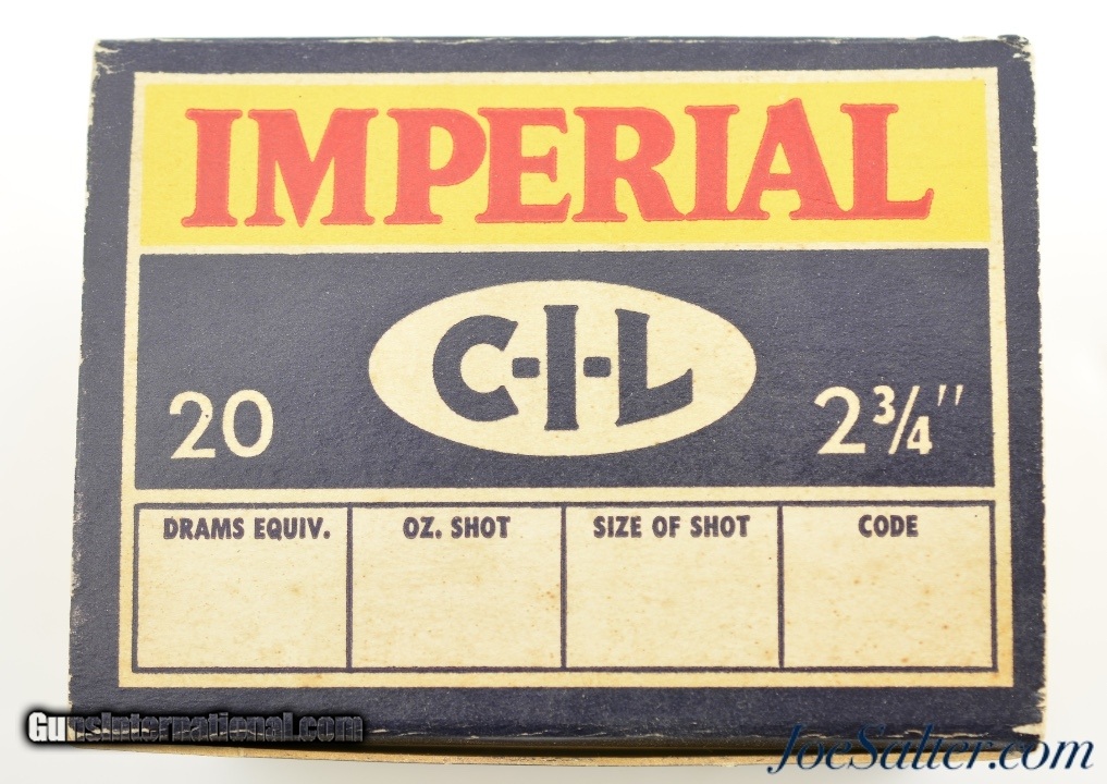 Vintage CIL Imperial 20ga. 2 3/4" Primed Waterproofed Paper Shells 50pc ...