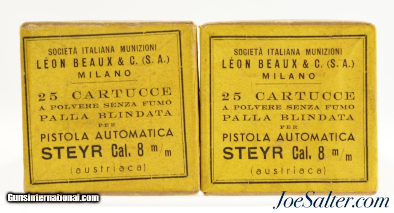 Vintage Leon Beaux & C 8mm Roth Steyr Ammo 36rnds