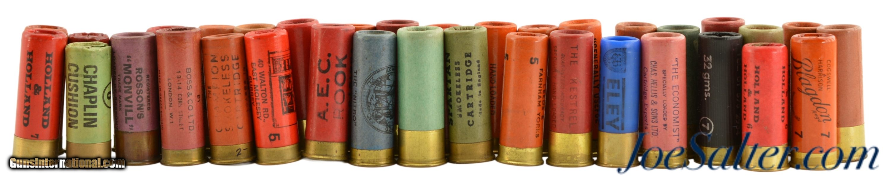 Vintage Paper Hull Custom Loaded English Gun Shop Shotgun Shell Collection