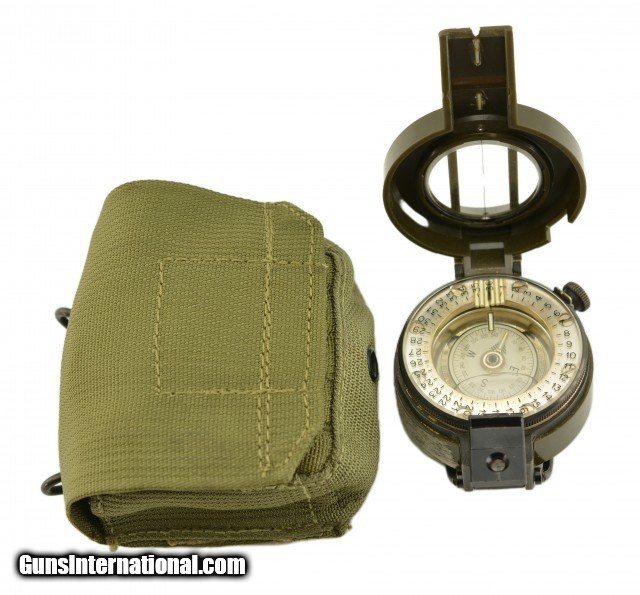 Vintage Israeli IDF Military Compass with Service Pouch