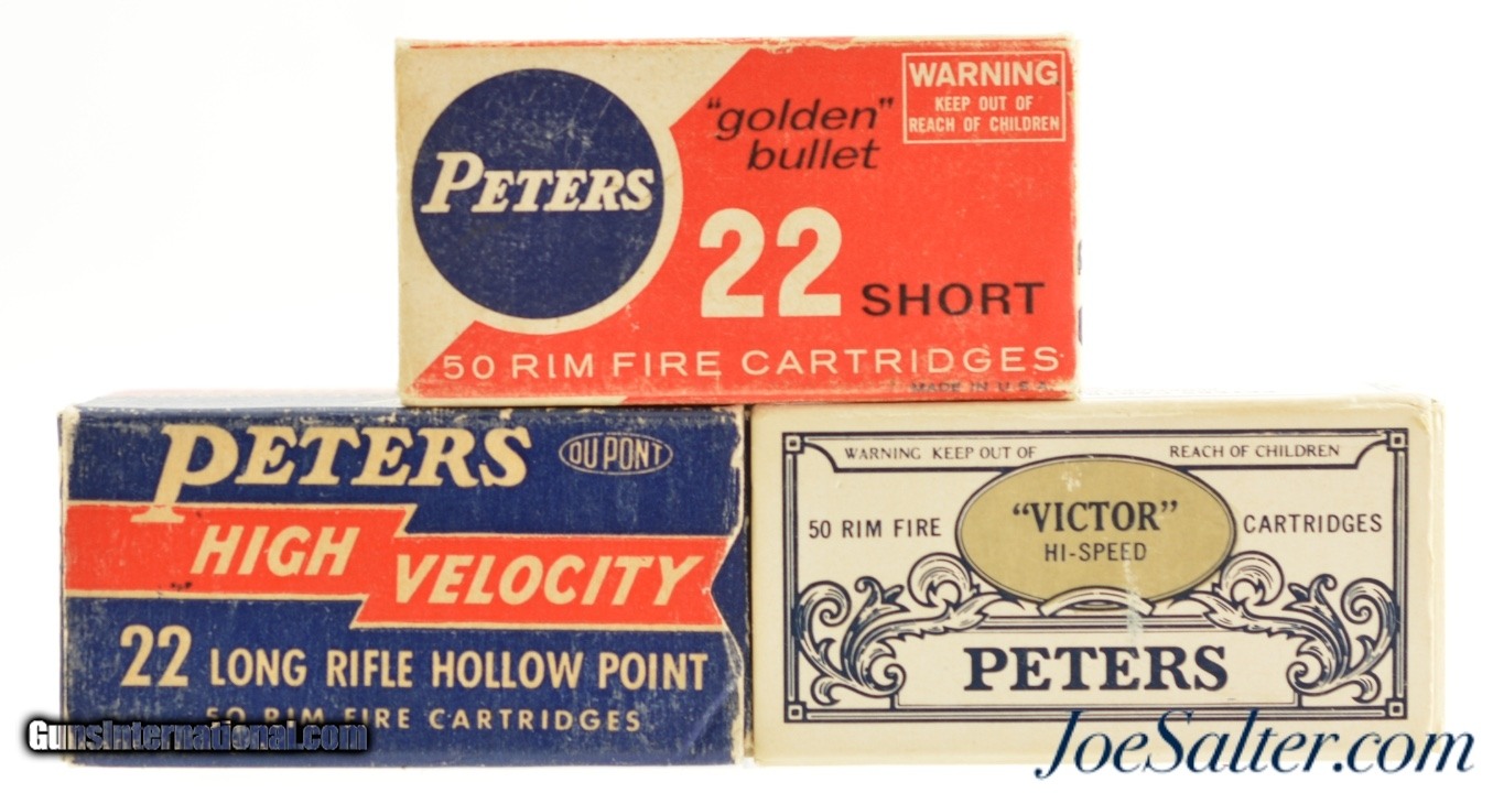 Vintage Peters 22 Ammo Collector Lot LR & Short 3 boxes