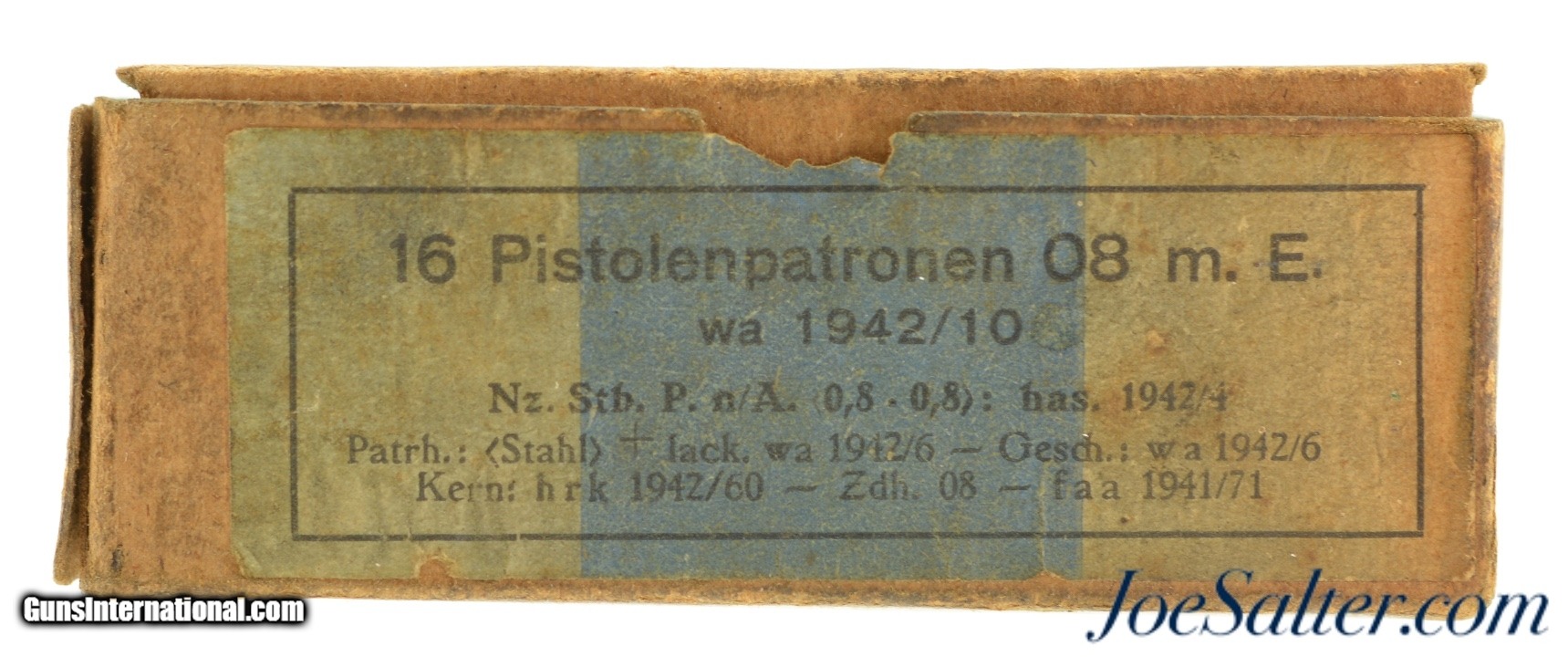 WWII German 9mm Ammo 1942 Steel Case Iron Core Bullet