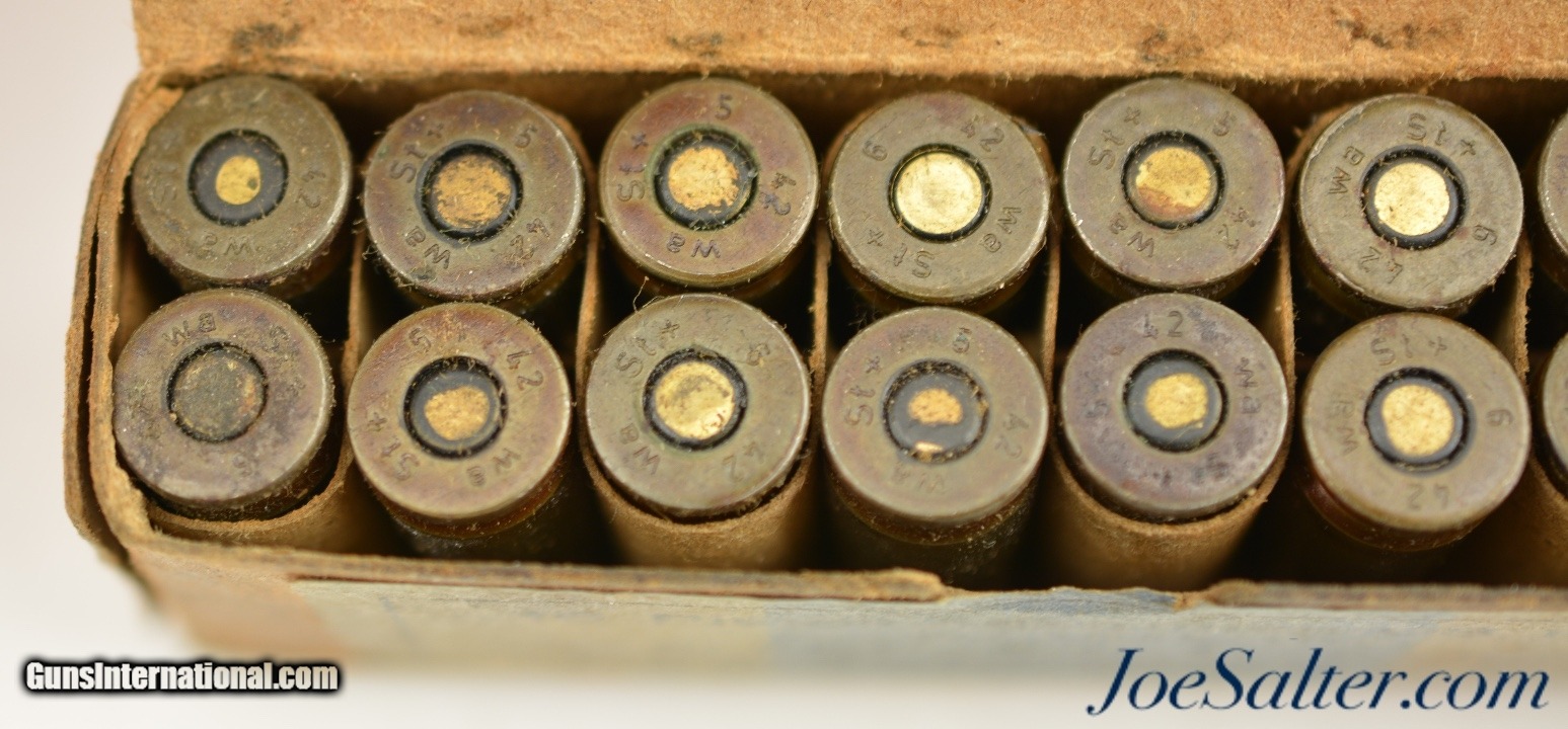 WWII German 9mm Ammo 1942 Steel Case Iron Core Bullet
