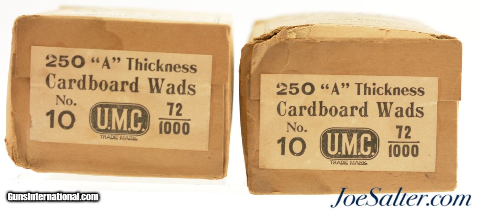 2 Vintage UMC Boxes of No. 10 Cardboard Wads for sale
