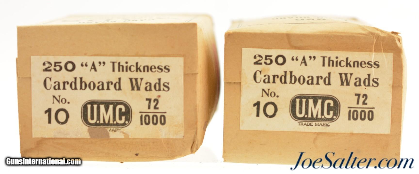 2 Vintage UMC Boxes of No. 10 Cardboard Wads for sale