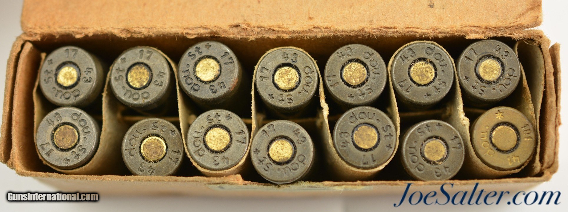 Original WWII German 9mm Ammo 1943 Steel Case Iron Core Bullet