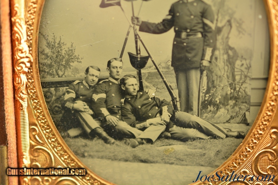 Excellent Tintype showing New York National Guard Troops w/ Rolling ...