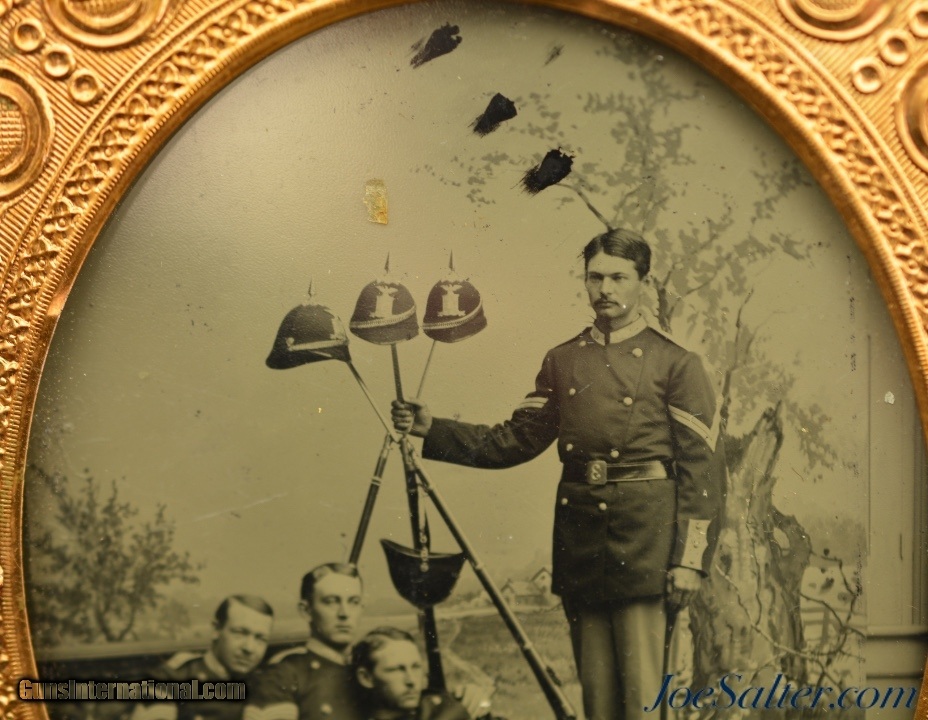 Excellent Tintype showing New York National Guard Troops w/ Rolling ...
