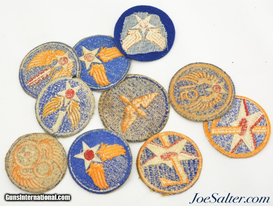 WWII U.S. Army Aircorp Cap Badge Patches 10 for sale