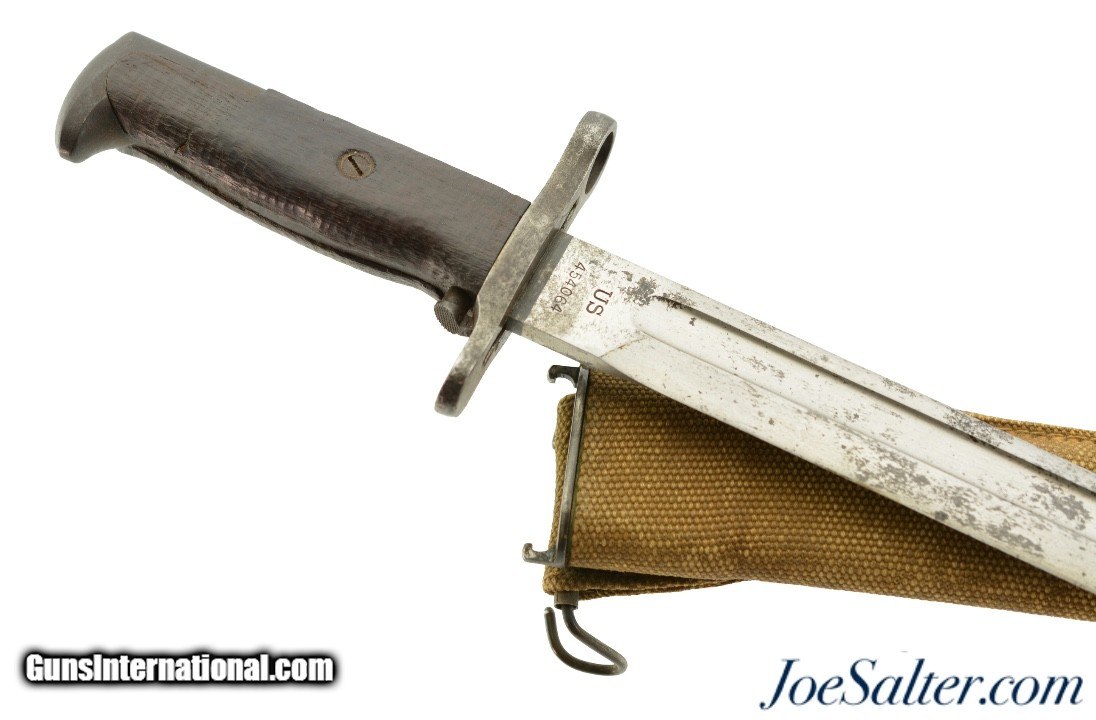 US Springfield Model of 1905 Bayonet & Rare 1st Type RIA Woven Duck ...