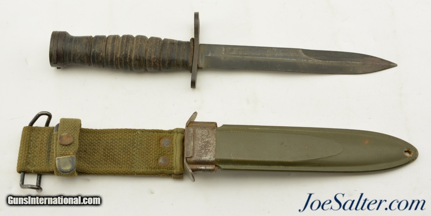 WWII Case M4 Bayonet with M8 Scabbard for M1 Carbine for sale