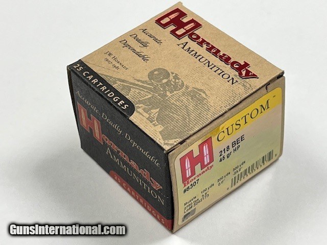 Hornady Custom 218-Bee 45gr HP Factory New Production!
