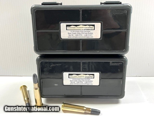 Colorado Custom Cartridge 33 Winchester(WCF) 230GR FN 90 Factory Loaded ...