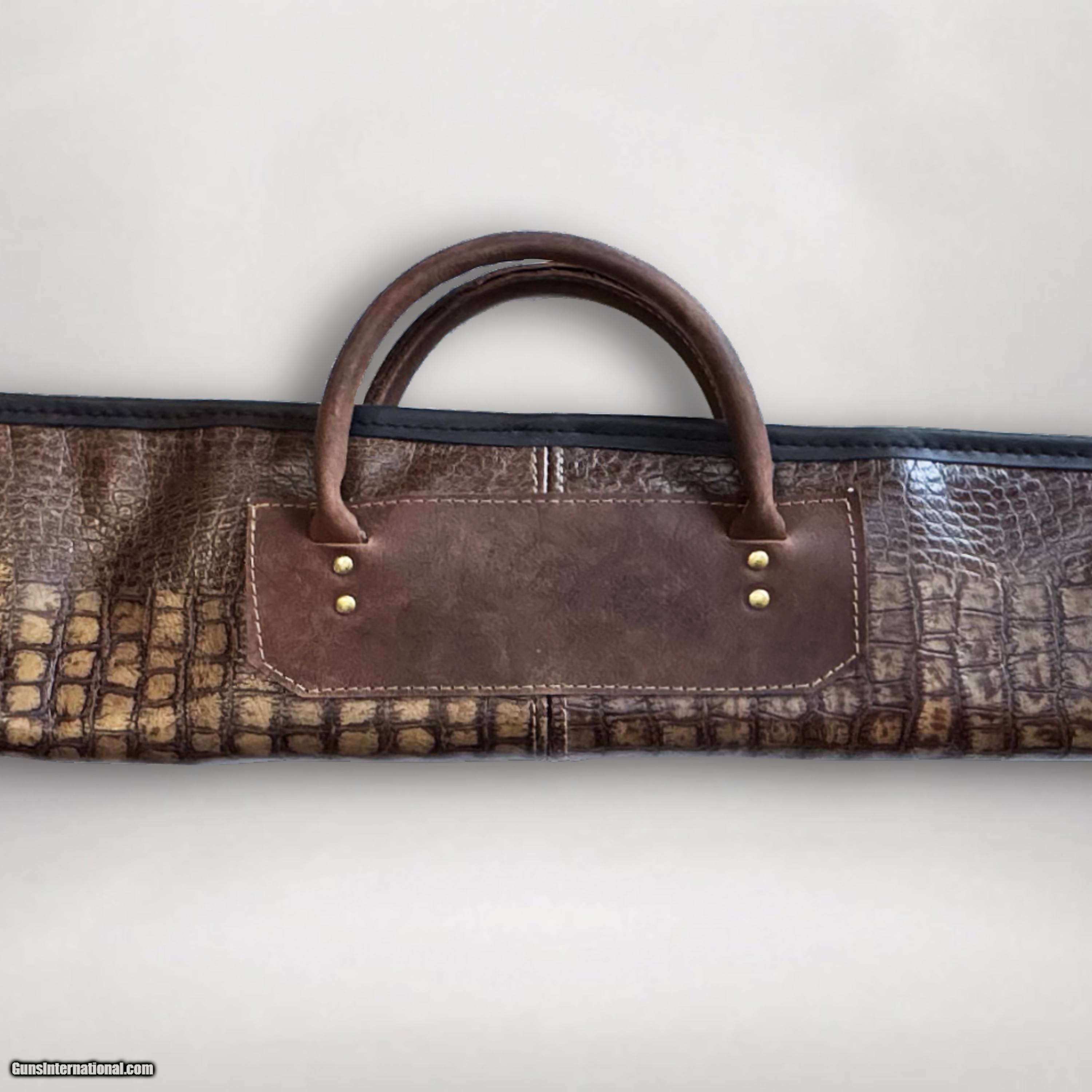 Alligator Cowhide Embossed Leather Gun Slip 49” | Handmade Shotgun Slip ...