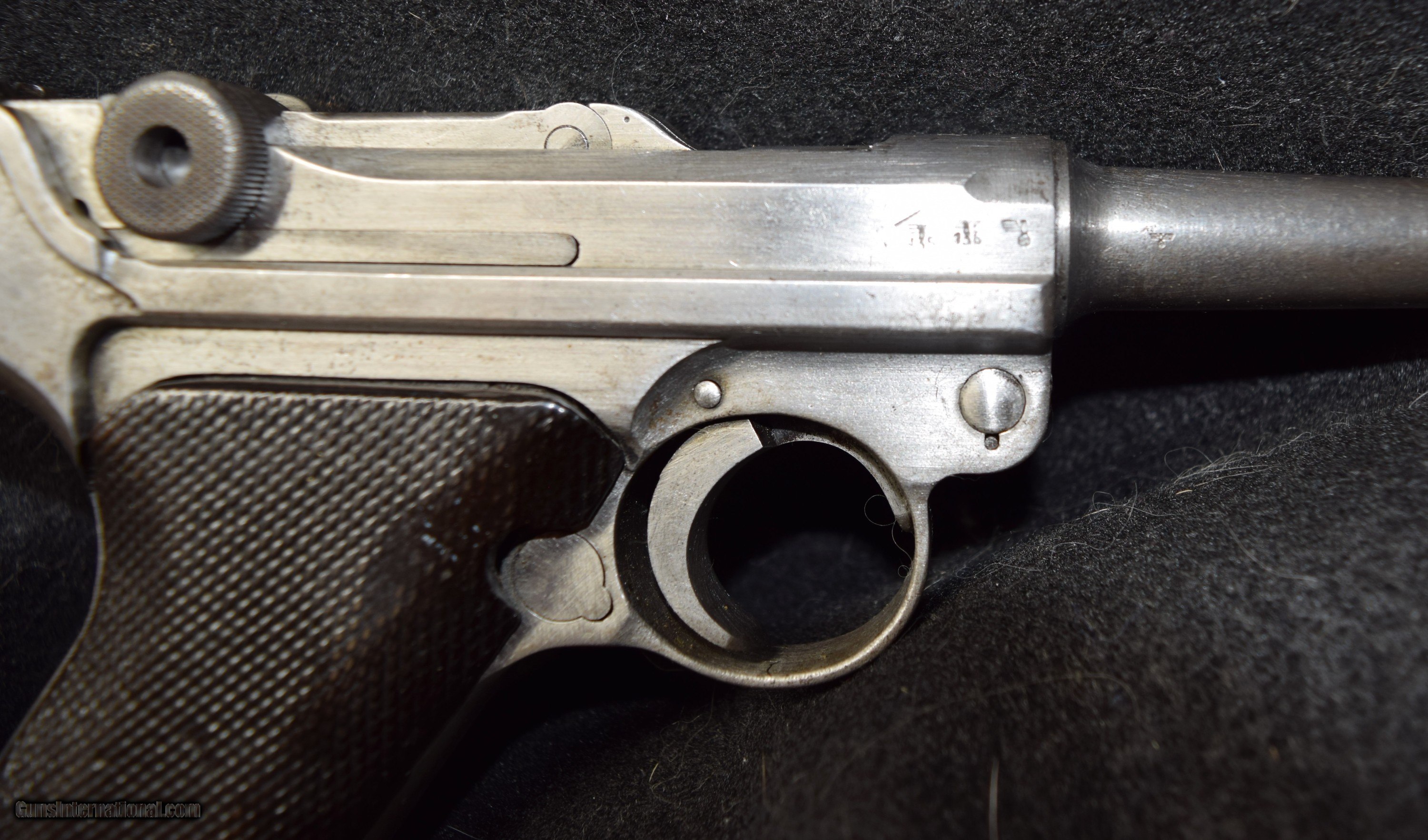 WW II German Luger. Mauser, P.o8 Matching numbers and correct magazine ...