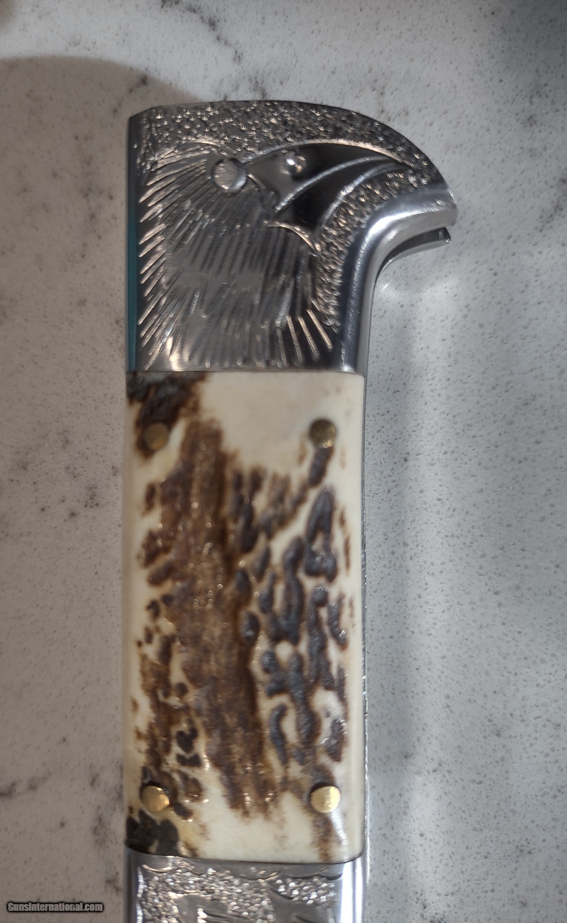 Custom Stag Eagle automatic knife