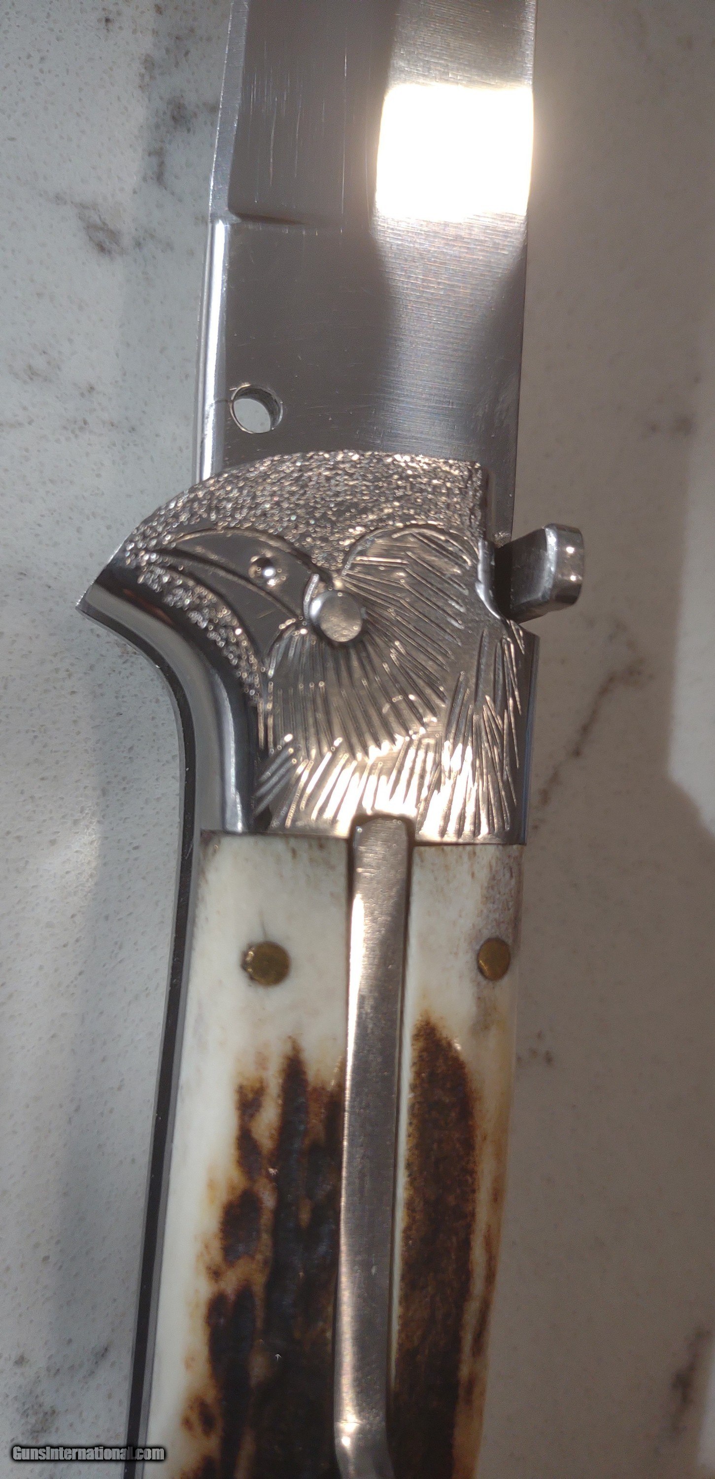 Custom Stag Eagle automatic knife