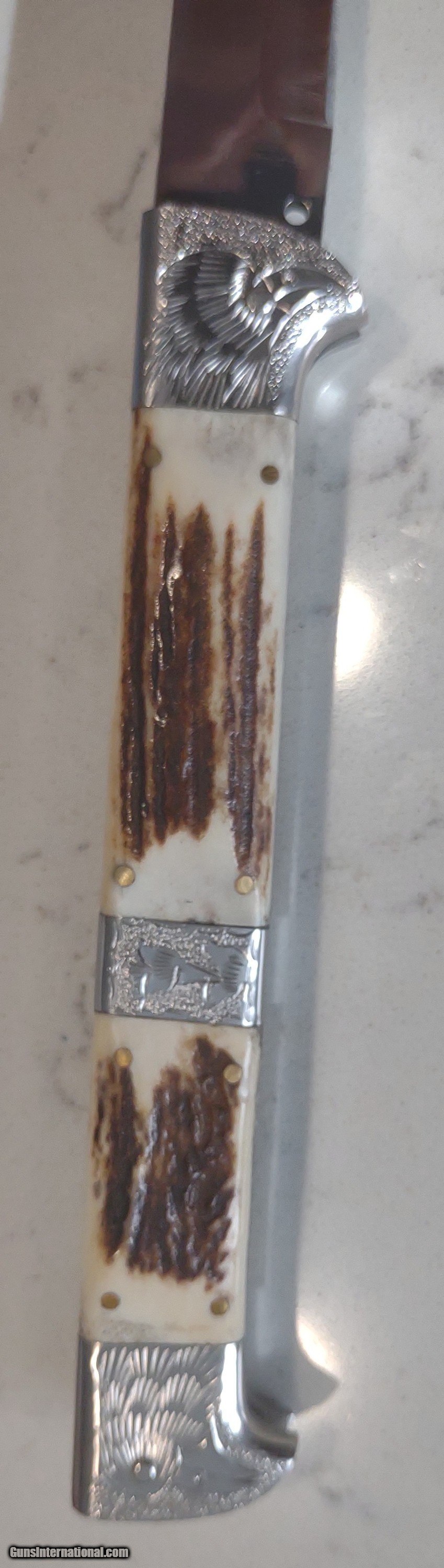 Custom Stag Eagle automatic knife