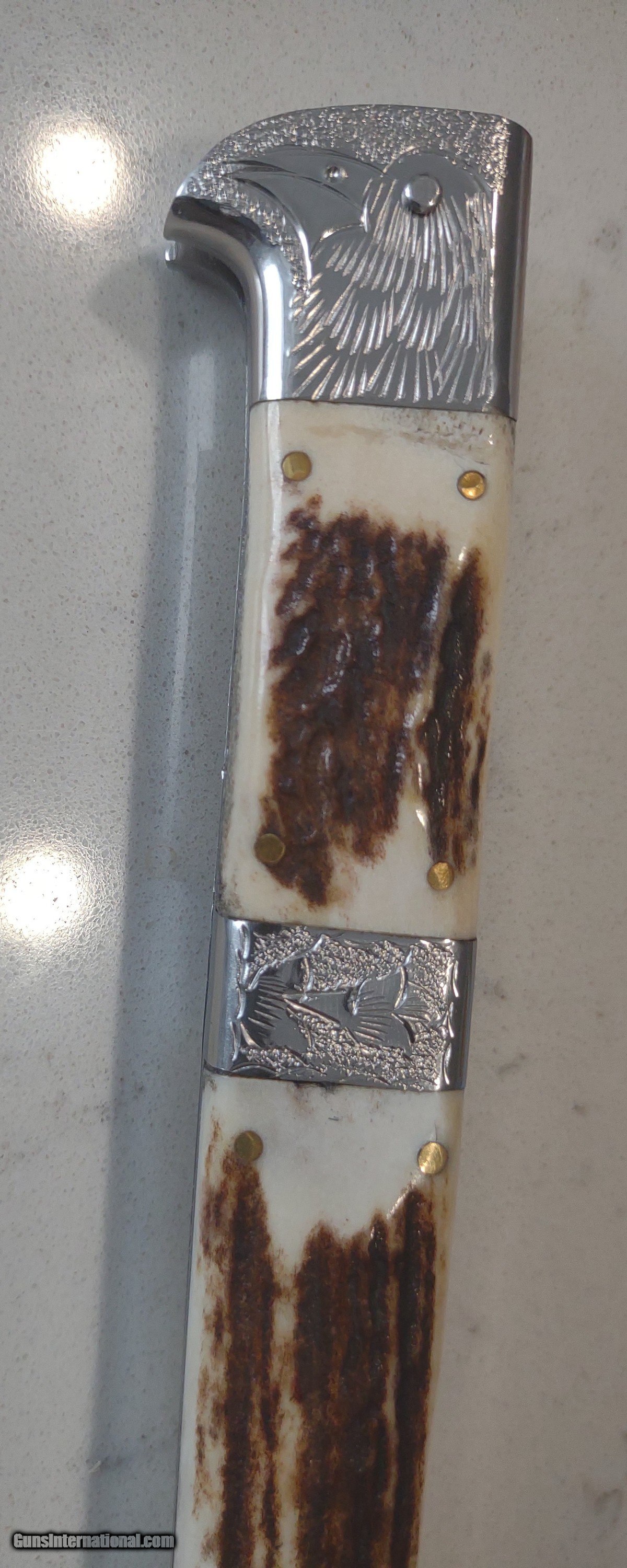 Custom Stag Eagle automatic knife