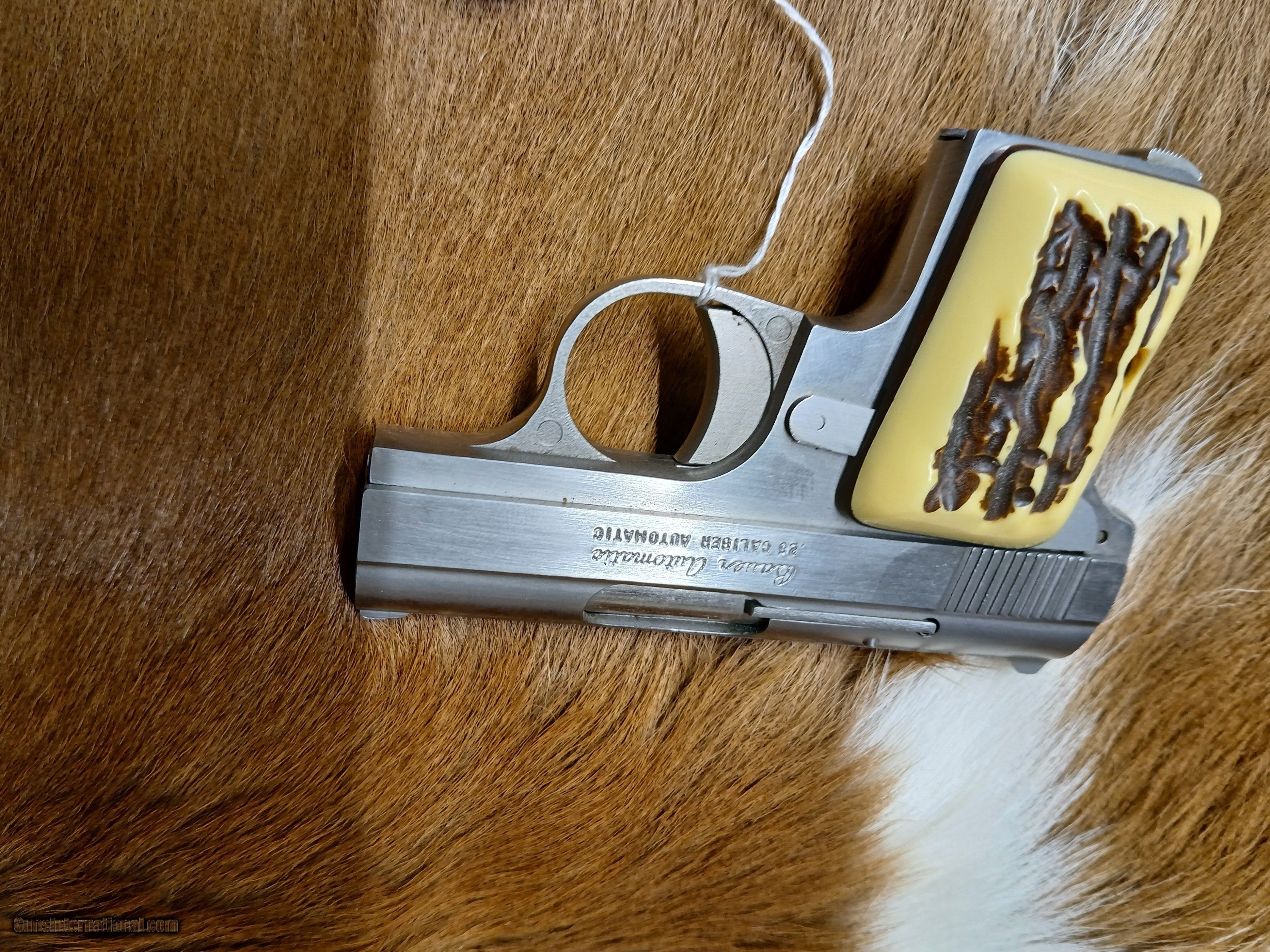 Bauer .25 Auto with Stag grips and one 6 round magazine.