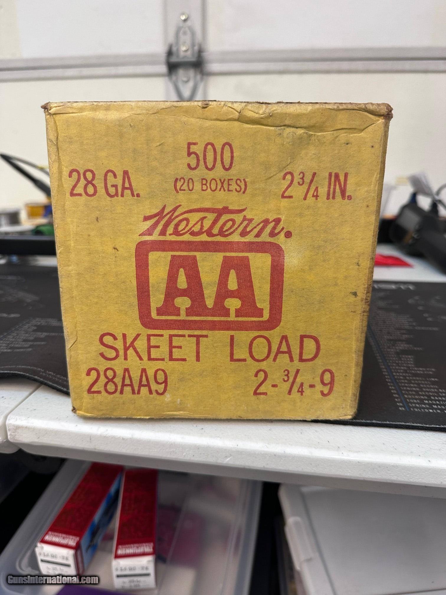 ONE FULL CASE!!!!!!!!! OF 500 28 gauge Western AA VINTAGE sealed.