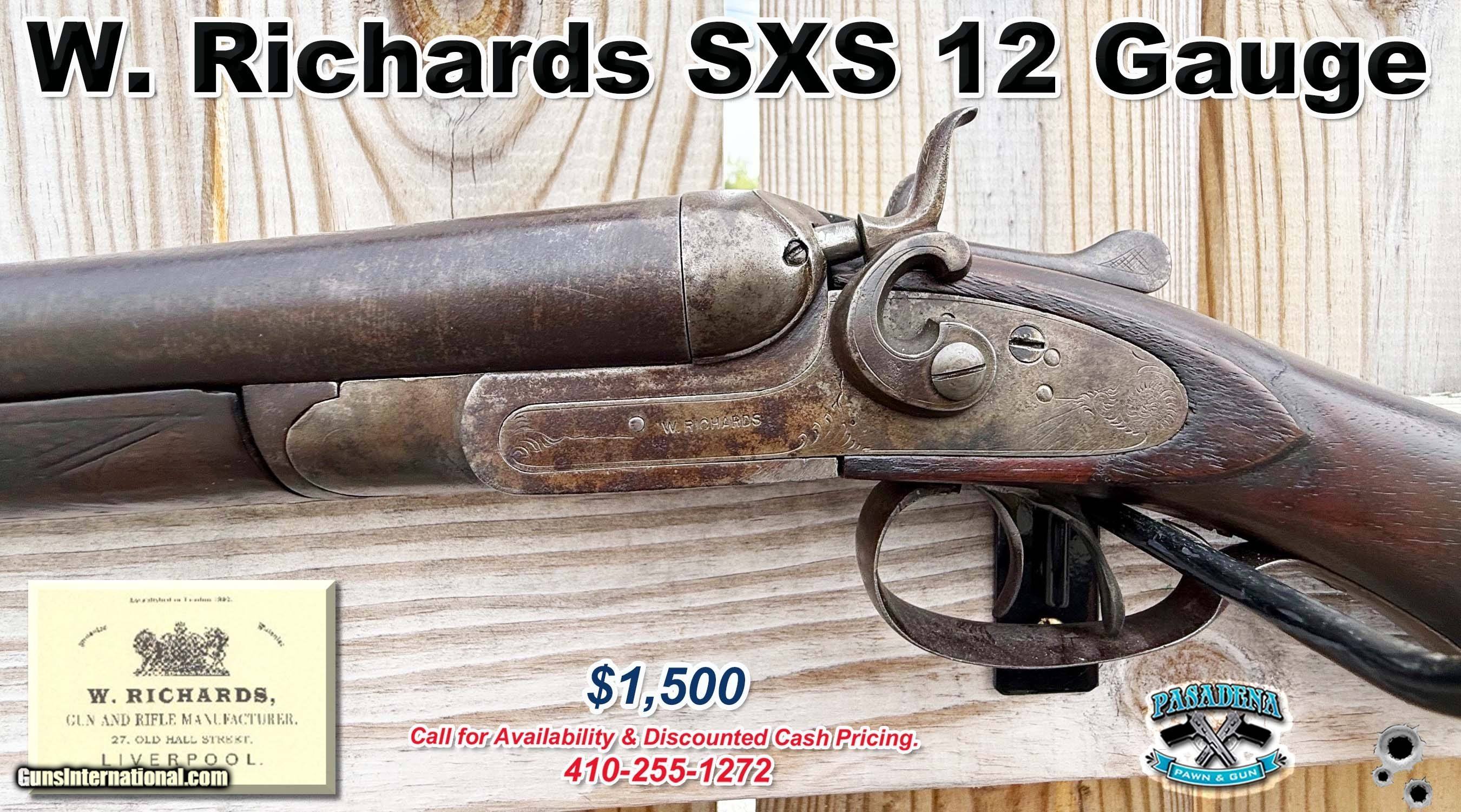 W. Richards SXS 12 gauge side by side