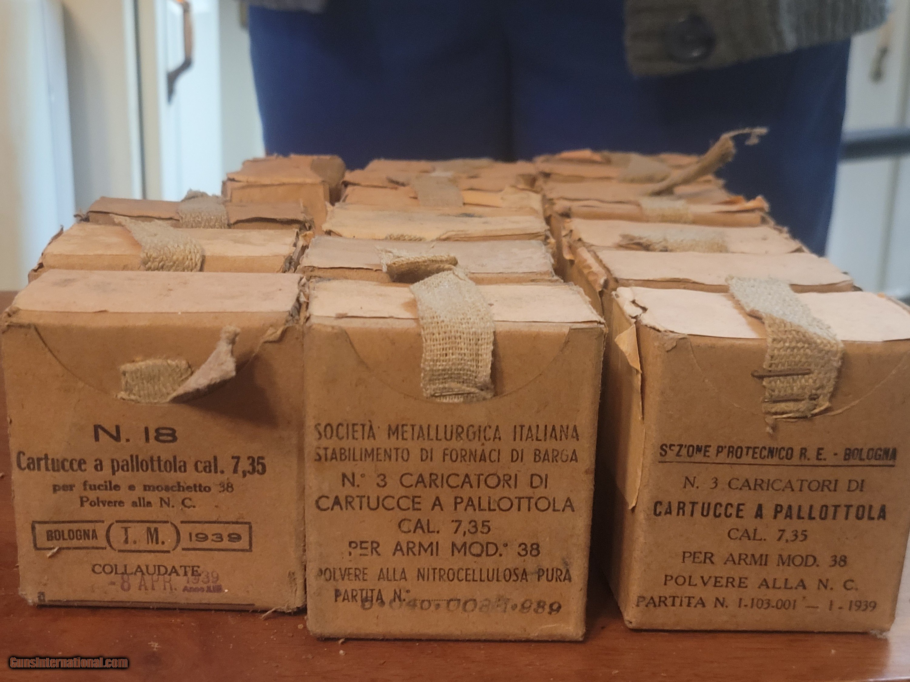 Vintage 7.35 38 306 rounds in 17 original boxes of 3-6 round clips per box