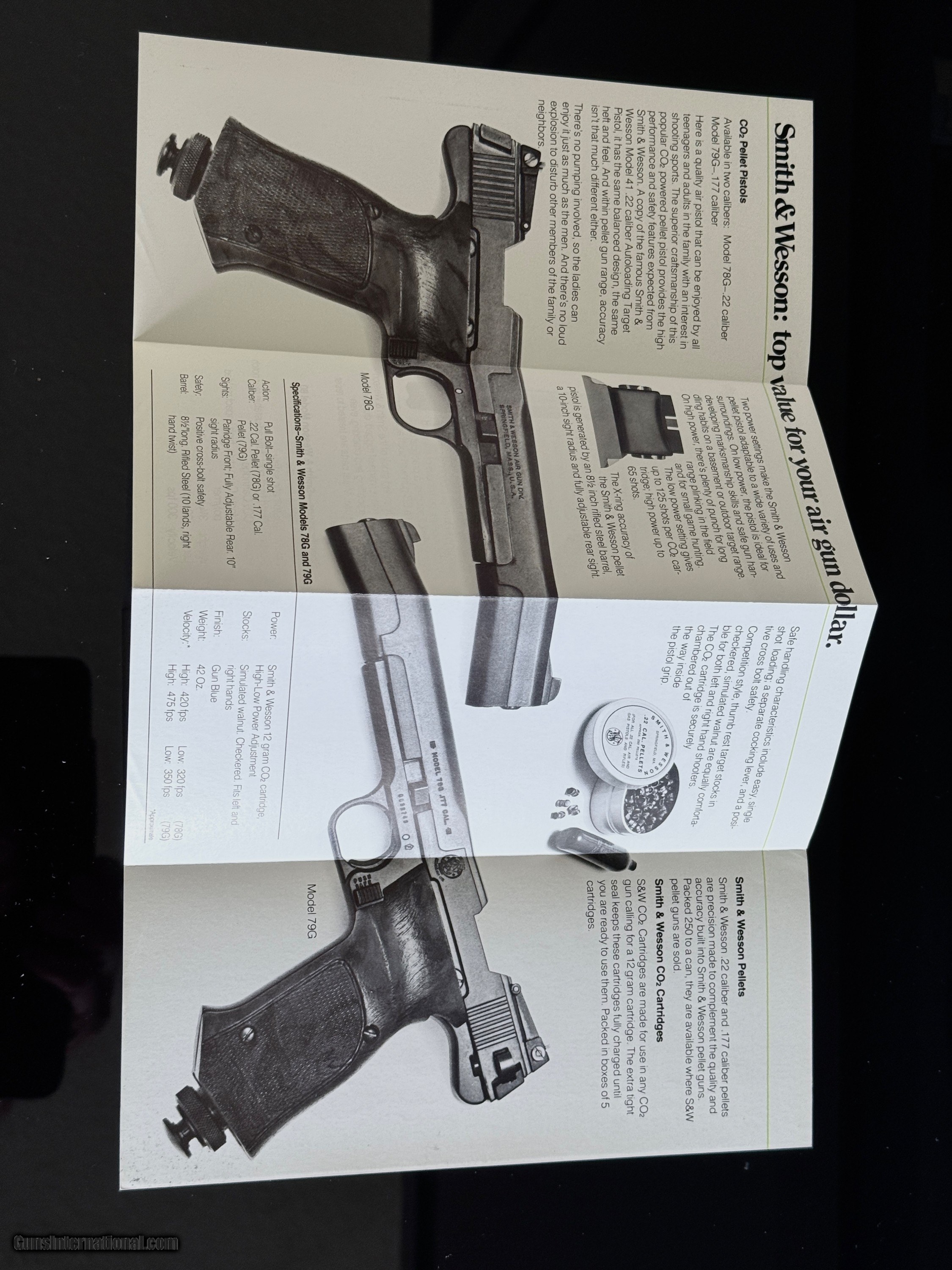 VINTAGE SMITH AND WESSON AIR GUN MODEL 78G / 79G / 80 BROCHURE ...