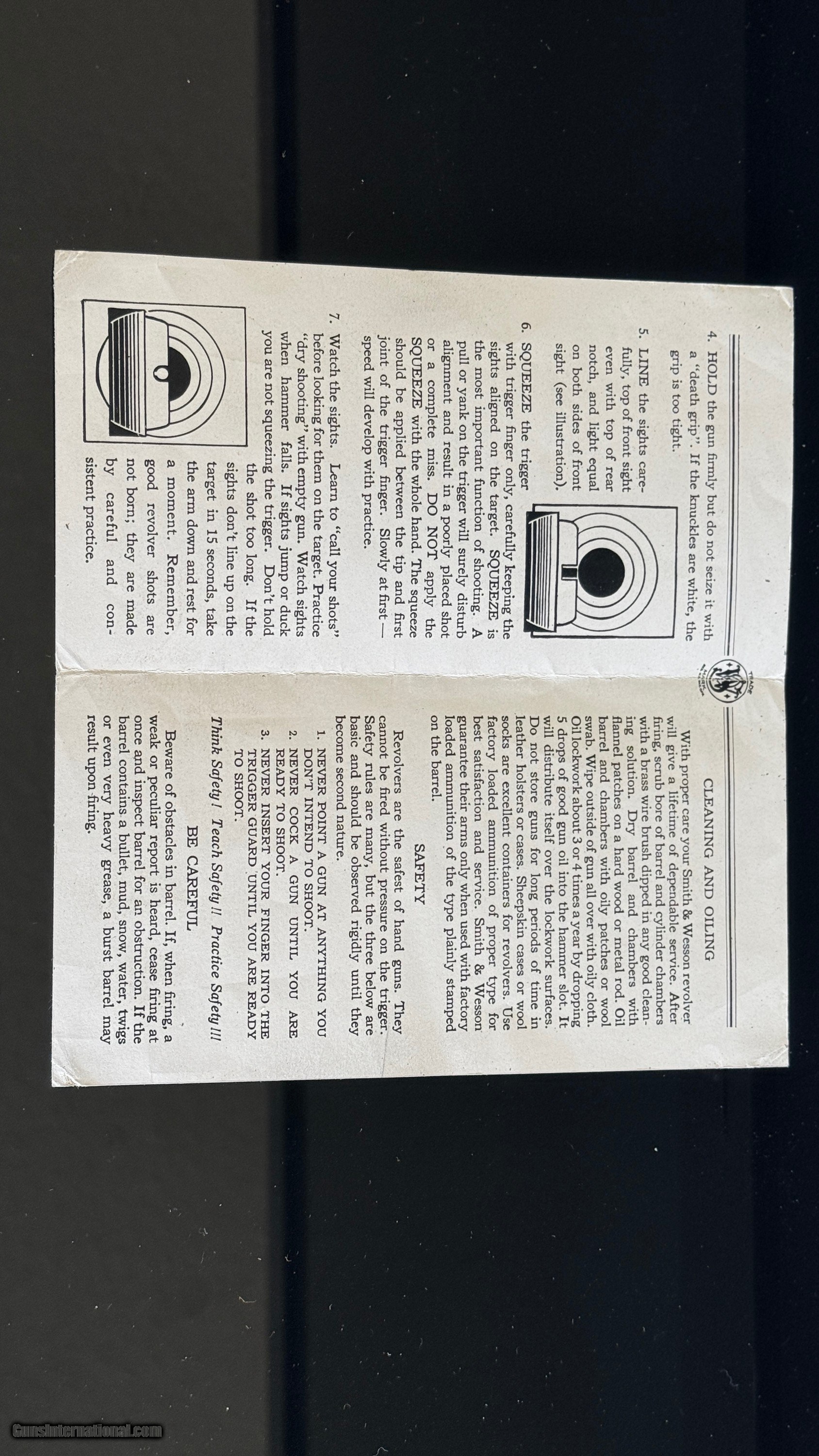 SMITH AND WESSON VINTAGE * HELPFUL HINTS * INSTRUCTION MANUAL * PREWAR ...
