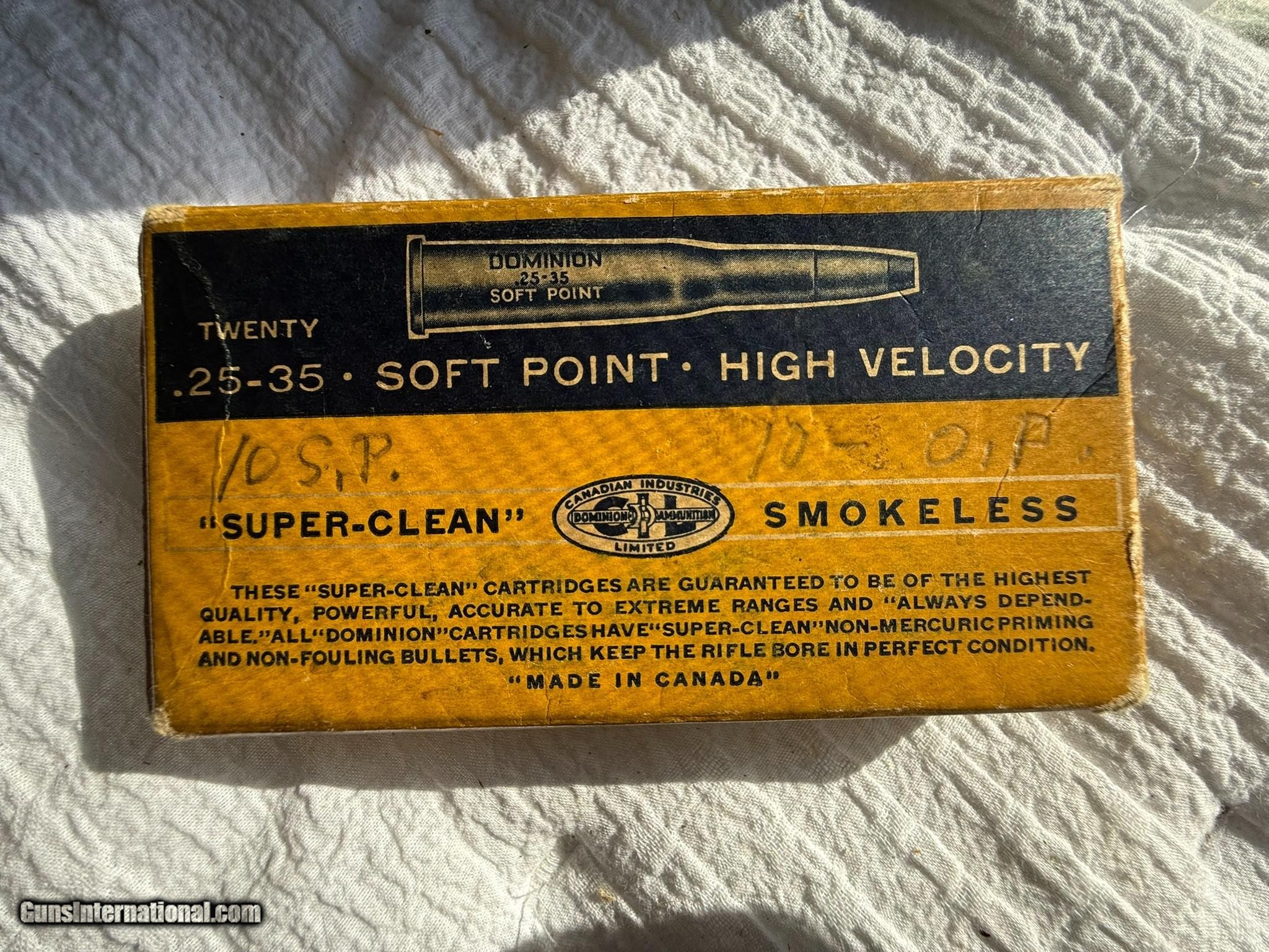 Vintage Dominion 25-35 Soft Pont 117 Grain Bullets for sale