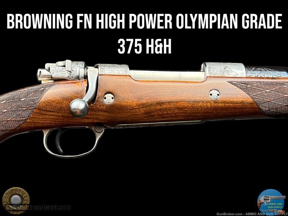 BROWNING FN HIGH POWER OLYMPIAN GRADE 375 H&H SIGNED - EUROPEAN GAME ...