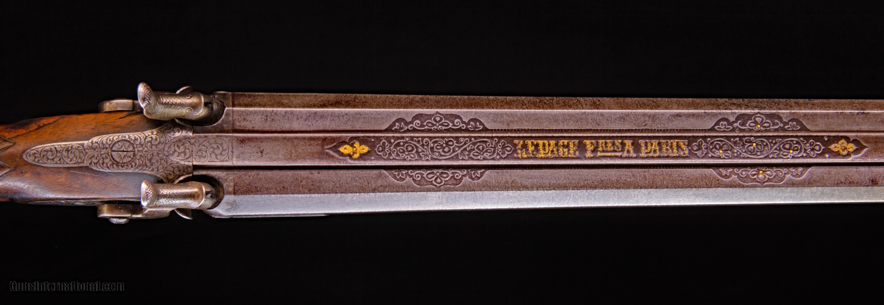 Le Page Double Rifle with octagon barrels ~ 14g. for sale