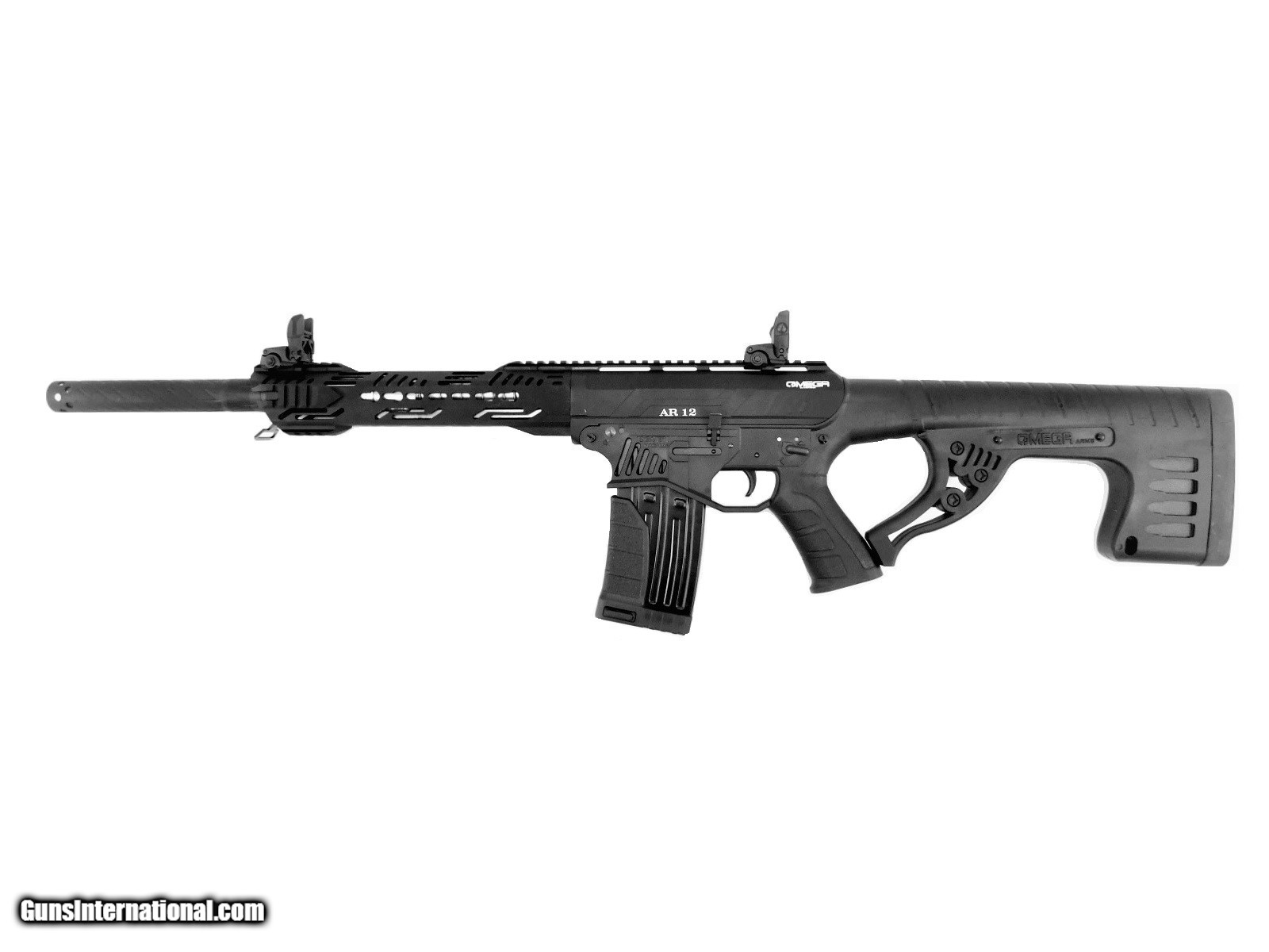 LKCI AR12 Omega Semi-Auto Shotgun 12 Gauge 20.07" Black Chrome AR12 for ...