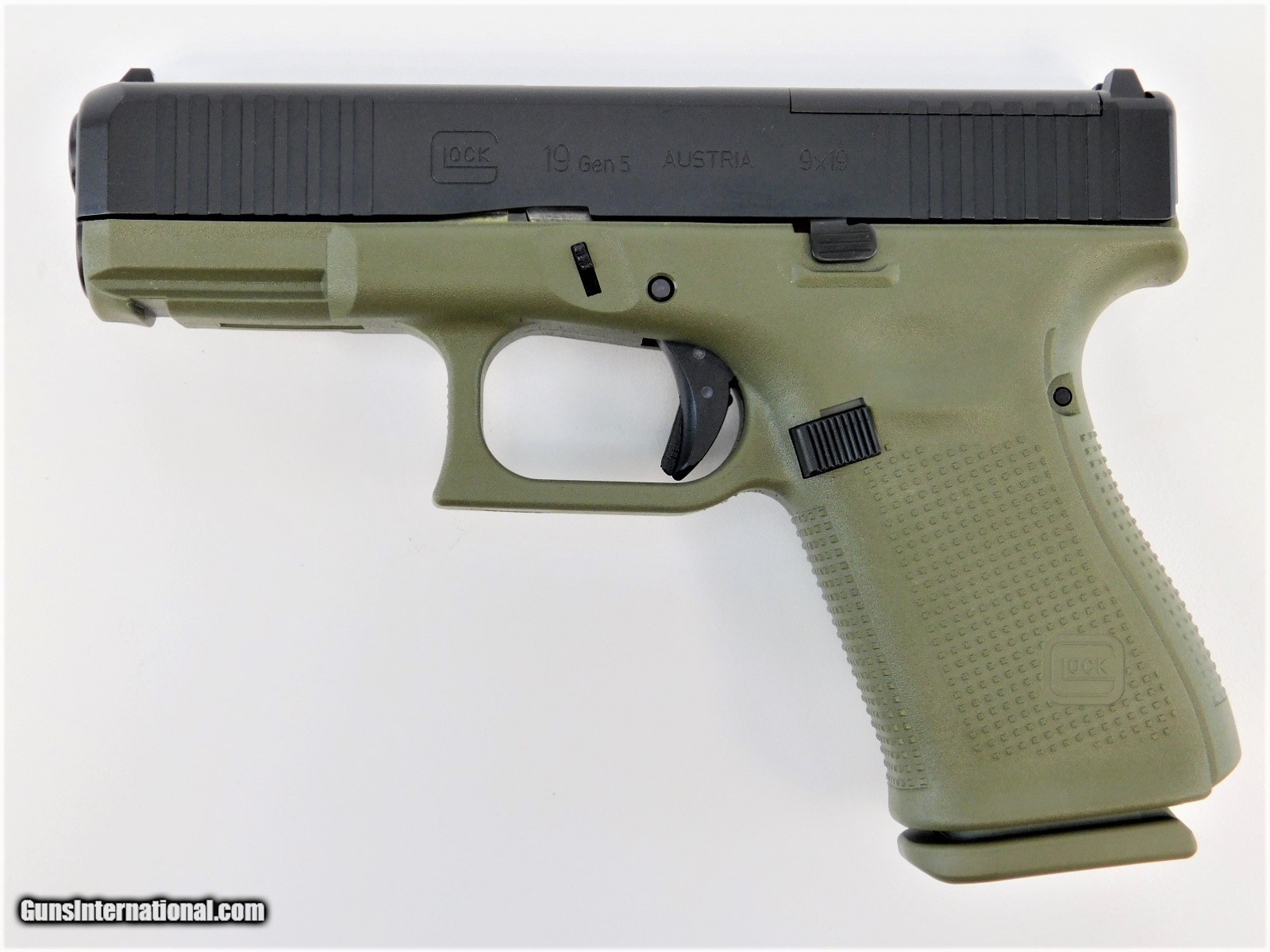 Glock G19 Gen 5 MOS 9mm 4.02" Battlefield Green 15 Rds PA195S203MOSBFG ...