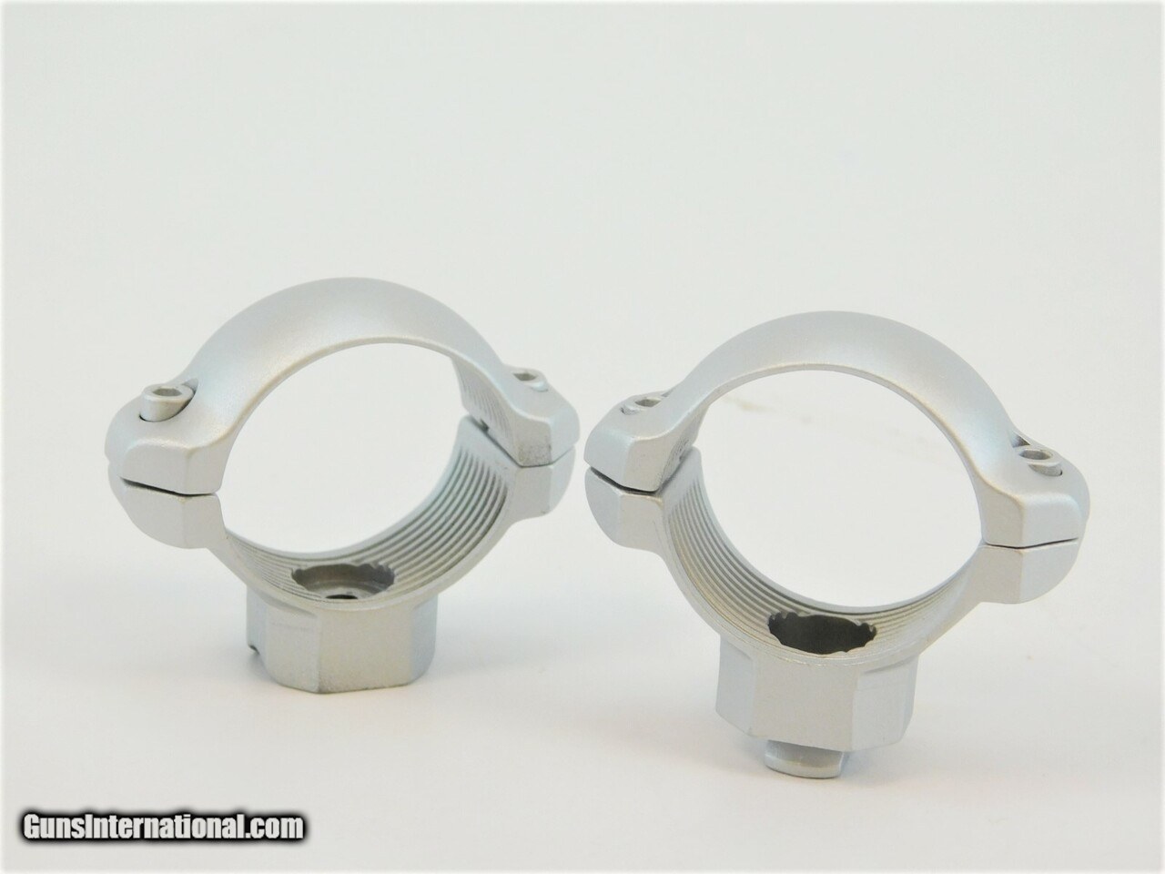 Turn-in 30mm Medium Steel Scope Rings in Cerakote Satin Silver